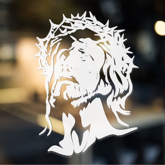 oracal651 | Wall Decor | Nwt White Window Decal Holy Face Of Jesus ...